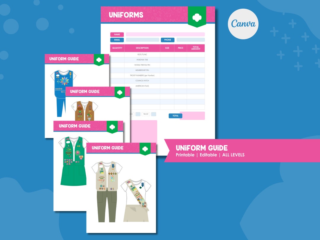 Girl Scout Uniform Order Form & Guide (digital) - Etsy Canada