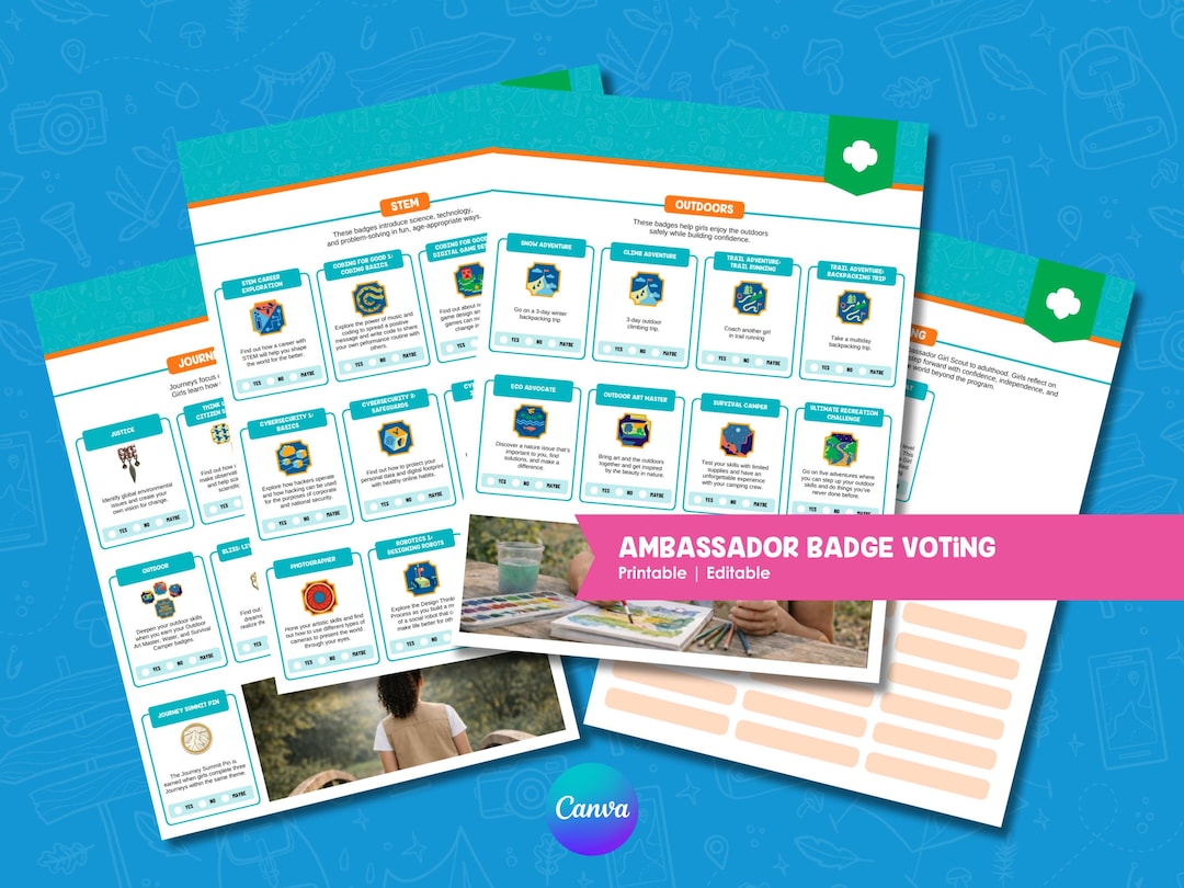 Ambassador Badge Voting Printable | Girl Scout Troop Leader Planning ...