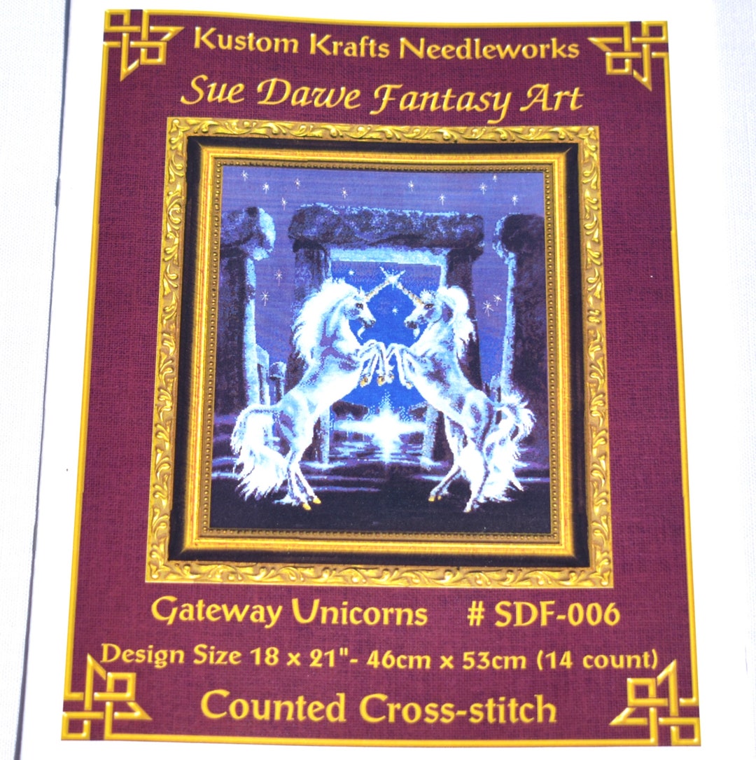 Vintage Gateway Unicorns Cross Stitch Pattern by Sue Dawe Fantasy Art ...