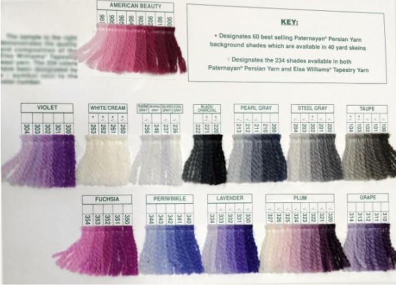 Paternayan 100% Persian Wool 3 Ply 8.5 Yards Colors 100-200 - Etsy