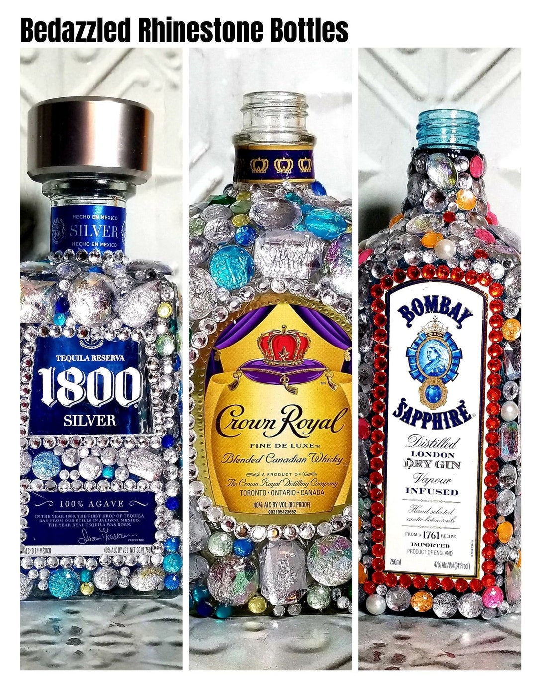 Bedazzled Glitter Bling Rhinestones 750ml Bottle Perfect Valentine's ...