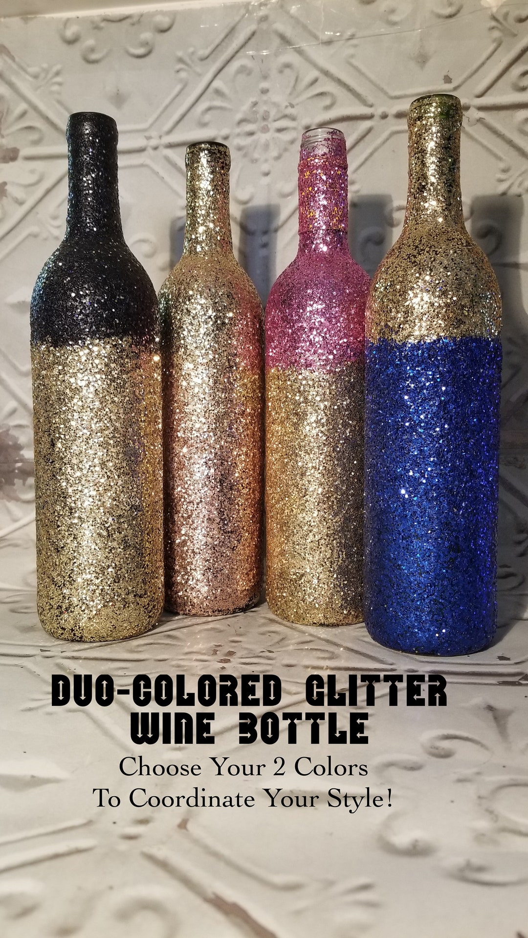 Duo Color Glitter Bling Bottle, Fathers Day, Teacher's Gift, Graduation ...