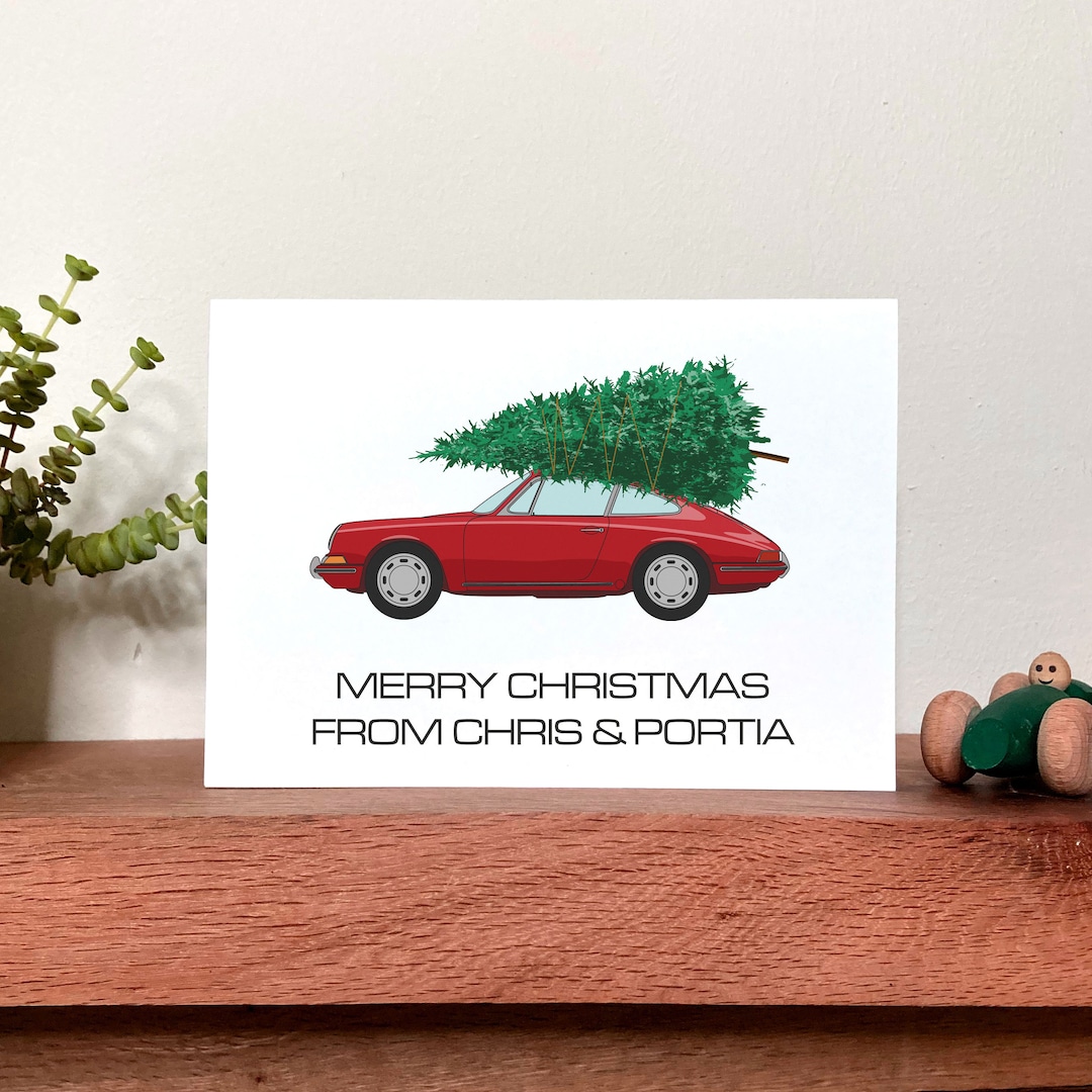 Pack of Porsche 911 Christmas Cards Any Name or Family - Etsy