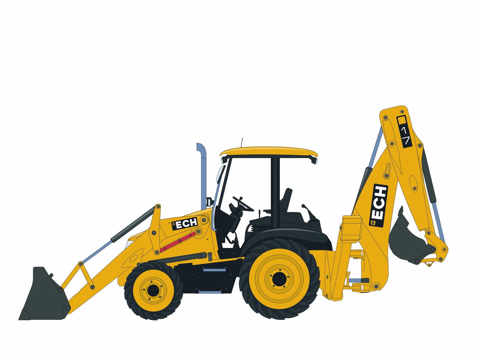 JCB 3CX Backhoe Loader Personalised Birthday Card Any Age and Name ...