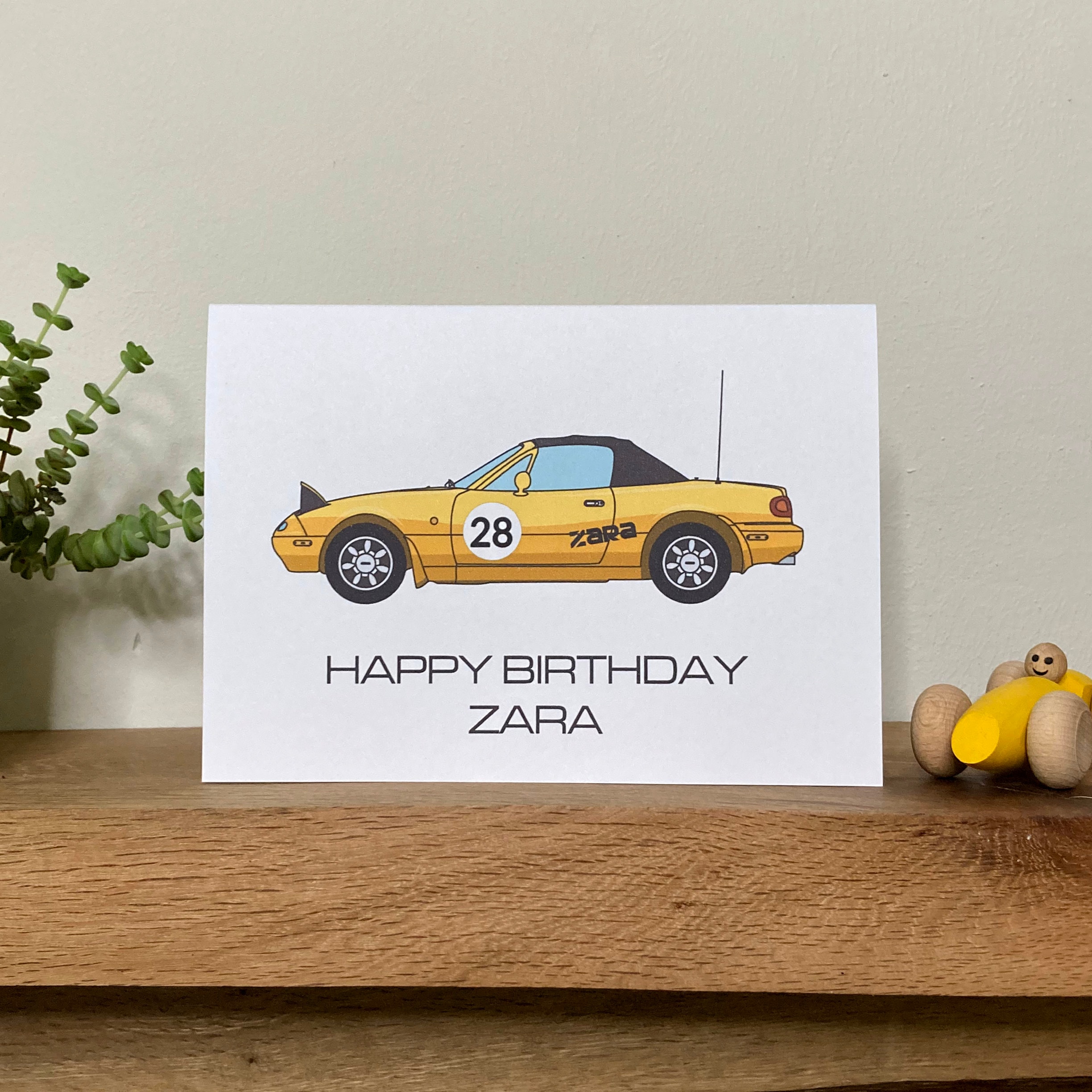 Mazda MX-5 Personalised Birthday Card Any Age and Name | Etsy