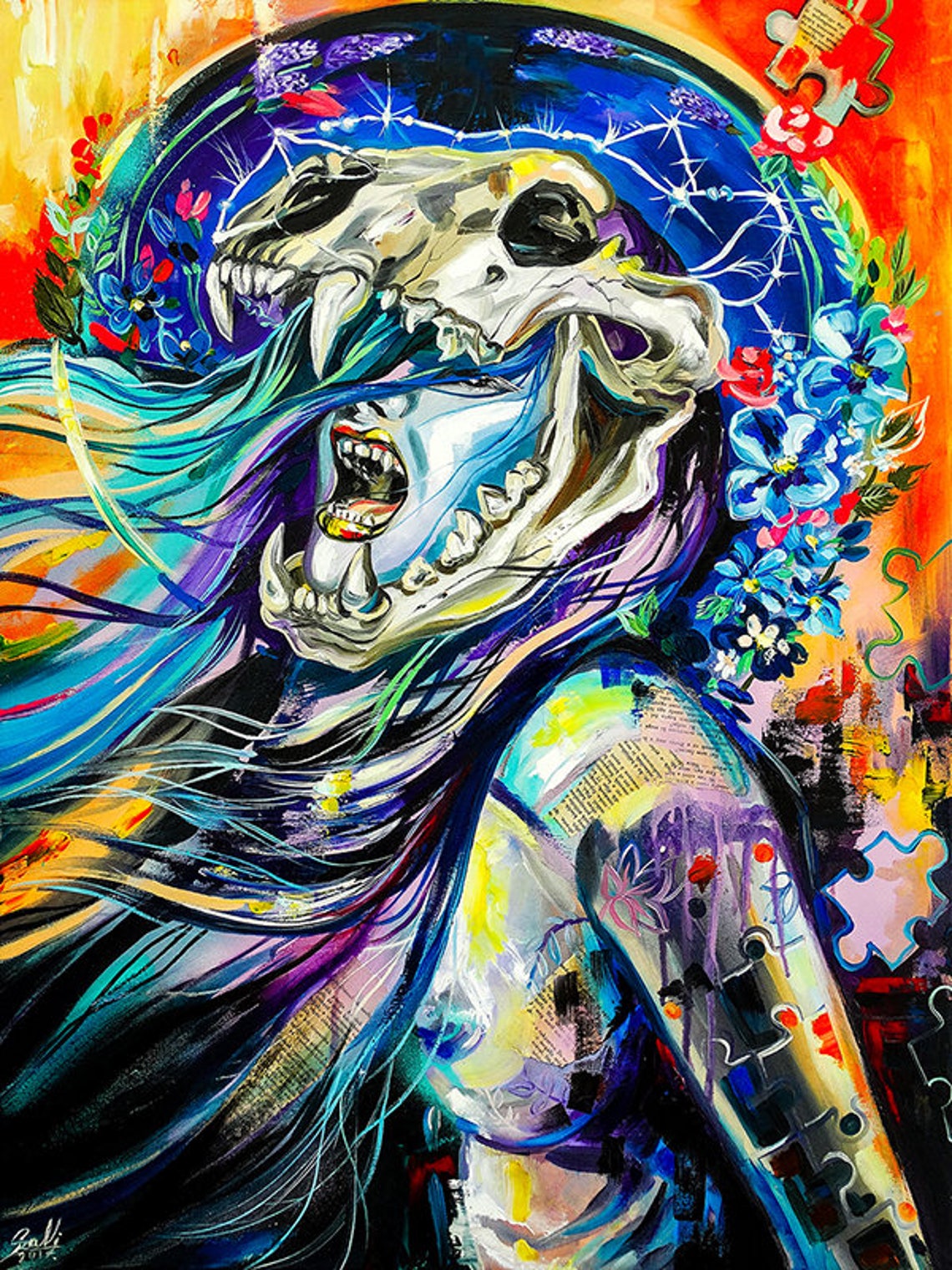 Leo Painting Leo Leo Fine Art Painting Horoscope Painting - Etsy