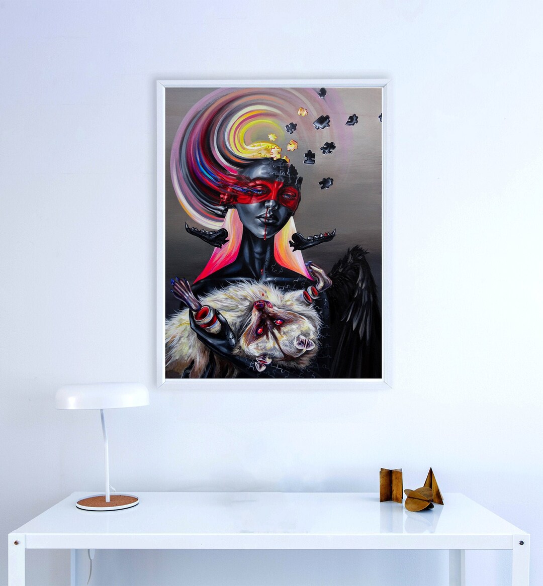 I'm Falling, Oil Painting, Surreal, Surrealism, Gothic Hame Decor, Dark ...