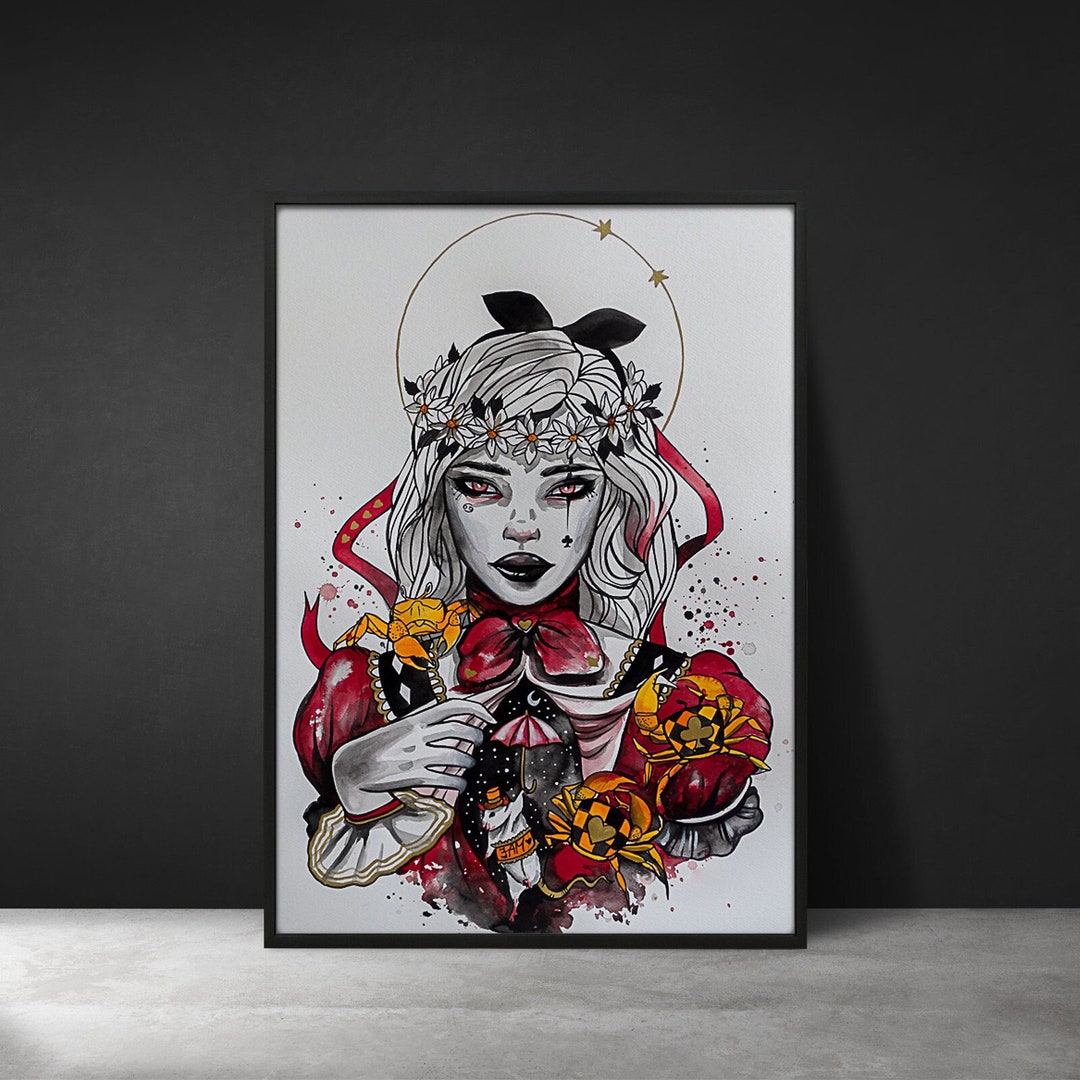 Cancer, Print, Zodiac Star Sign Poster, Alice in Wonderland, Cancer ...