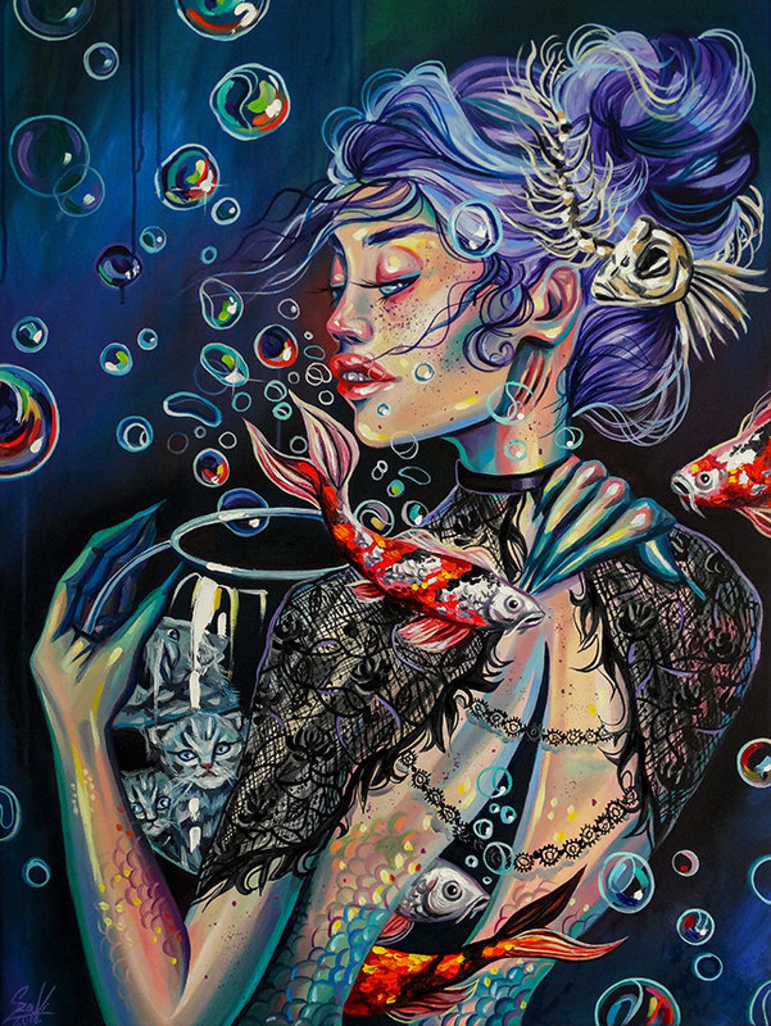 Flying Memories pisces Pisces Painting Pisces Zodiac | Etsy