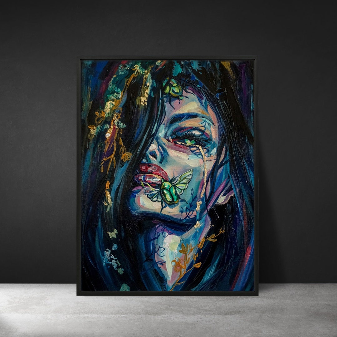 Sadness Print, Woman Portrait, Gothic, Woman Art, Gothic Home Decor ...