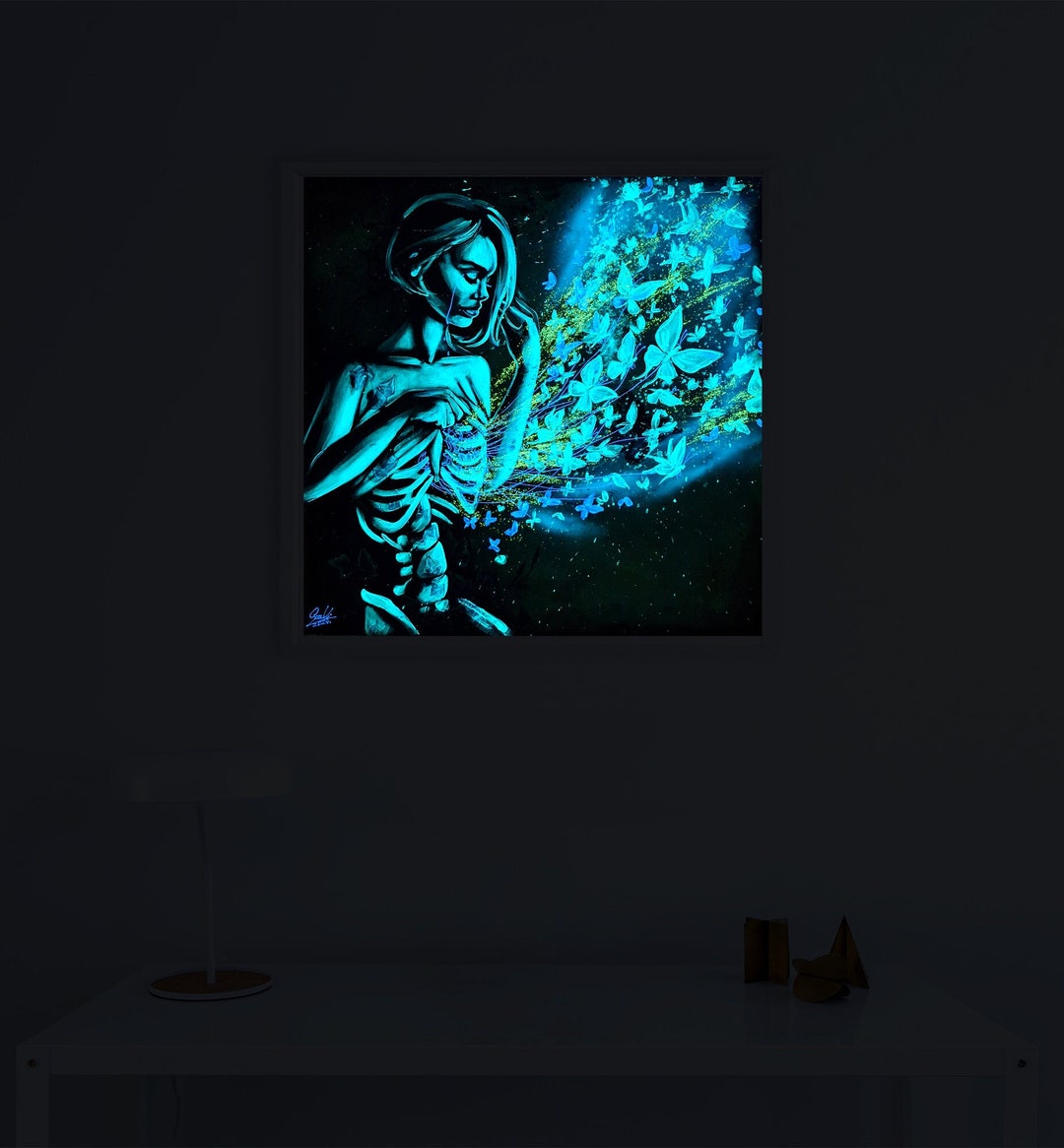 Release, Glow in the Dark Painting, Woman Art, UV, Blacklight ...