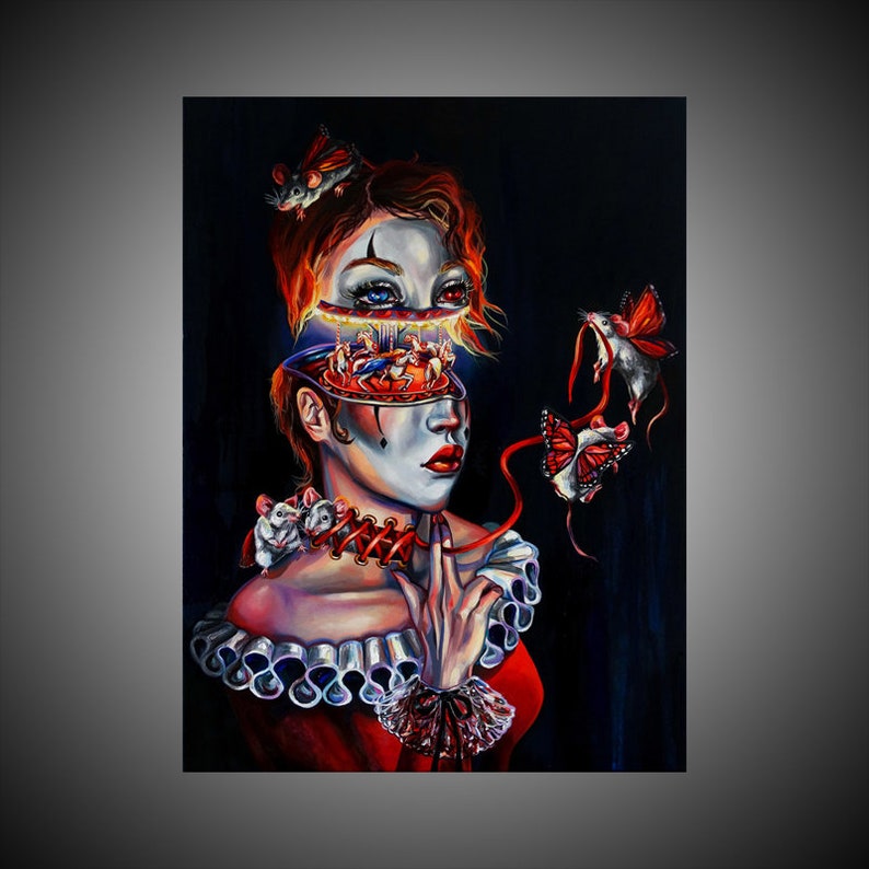 Enjoy the Show While the World Revolves Within Me, Oil Painting, Gothic ...
