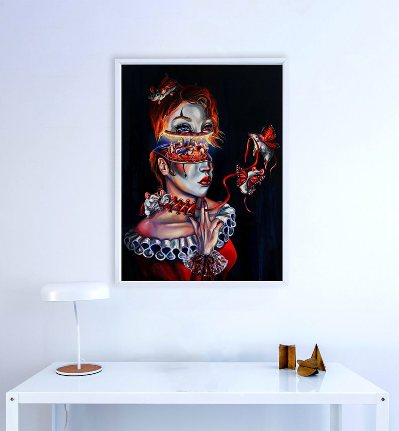 Enjoy the Show While the World Revolves Within Me, Oil Painting, Gothic ...