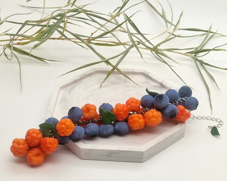 Cloudberry Blueberry Bracelet Cloudberry Blueberry Polymer Clay ...