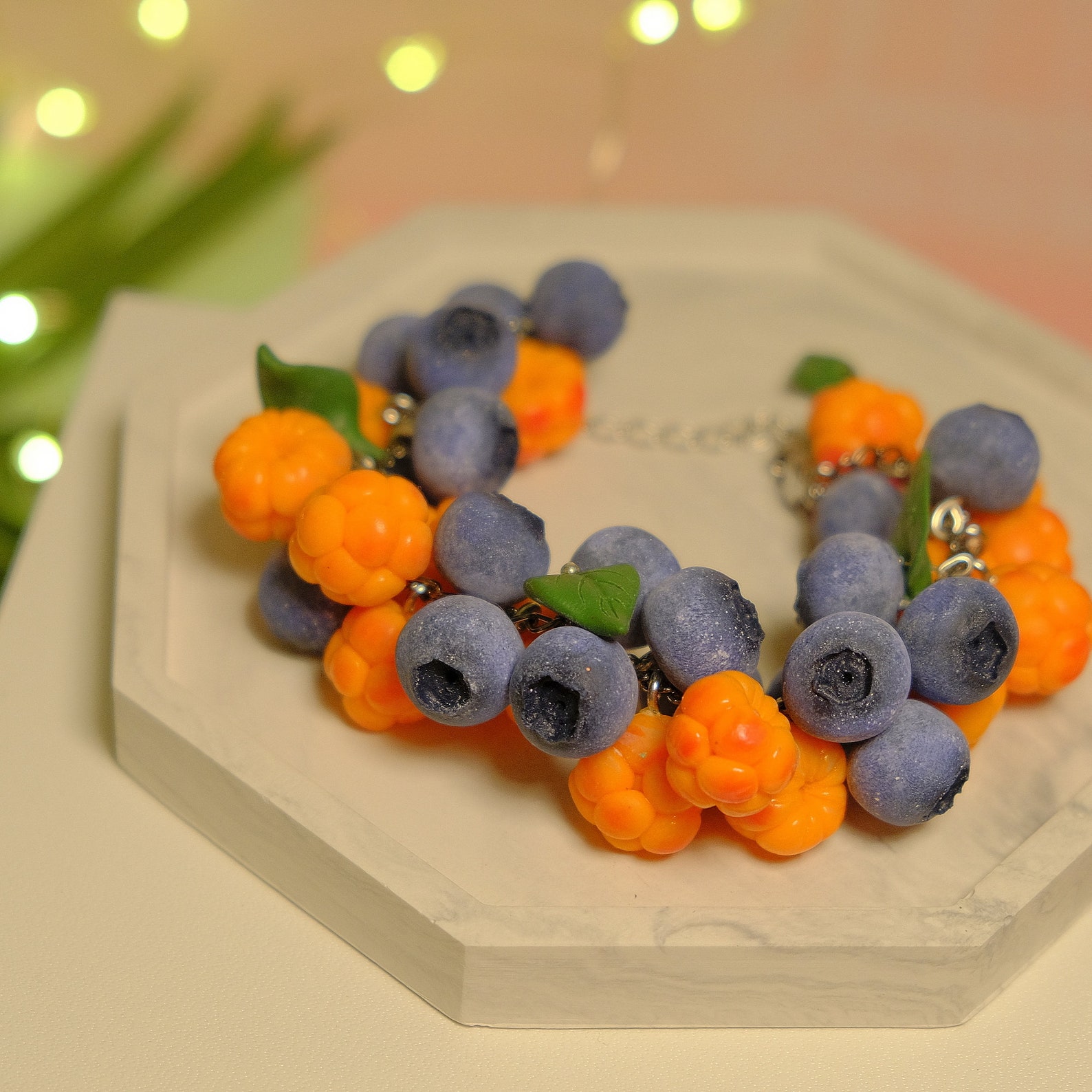 Cloudberry Blueberry Bracelet Cloudberry Blueberry Polymer Clay ...