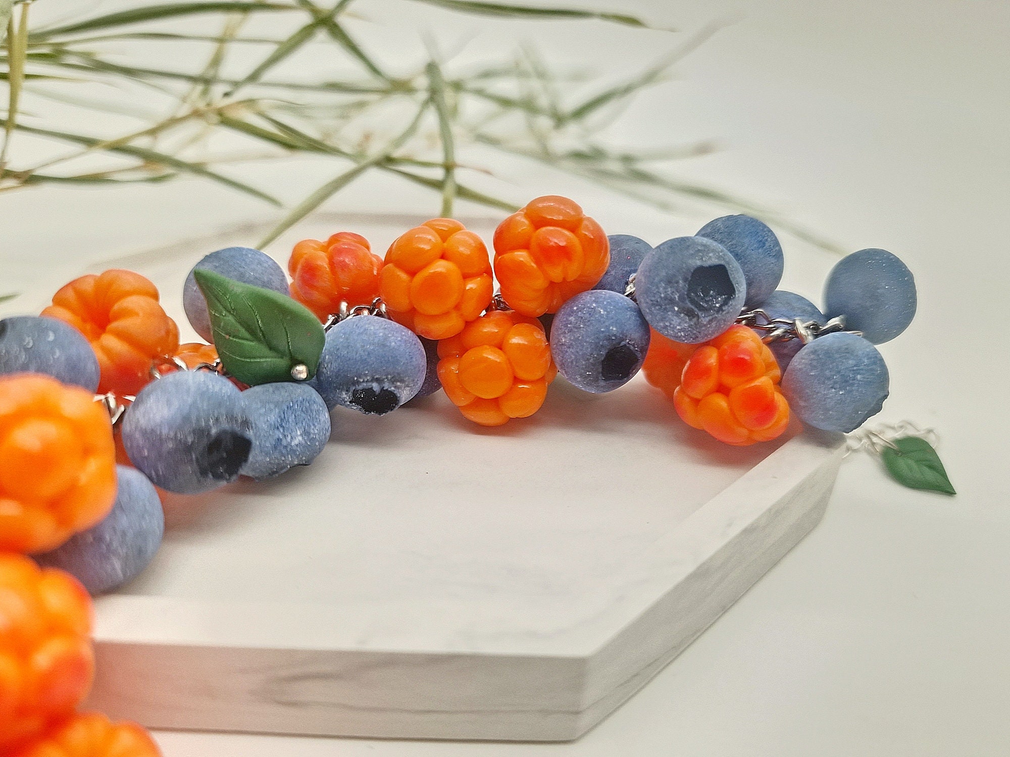Cloudberry Blueberry Bracelet Cloudberry Blueberry Polymer Clay ...