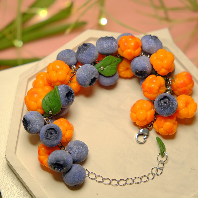 Cloudberry Blueberry Bracelet Cloudberry Blueberry Polymer Clay ...