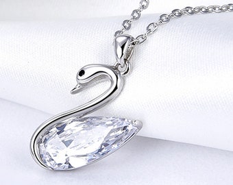 Silver Swan Necklace - Etsy