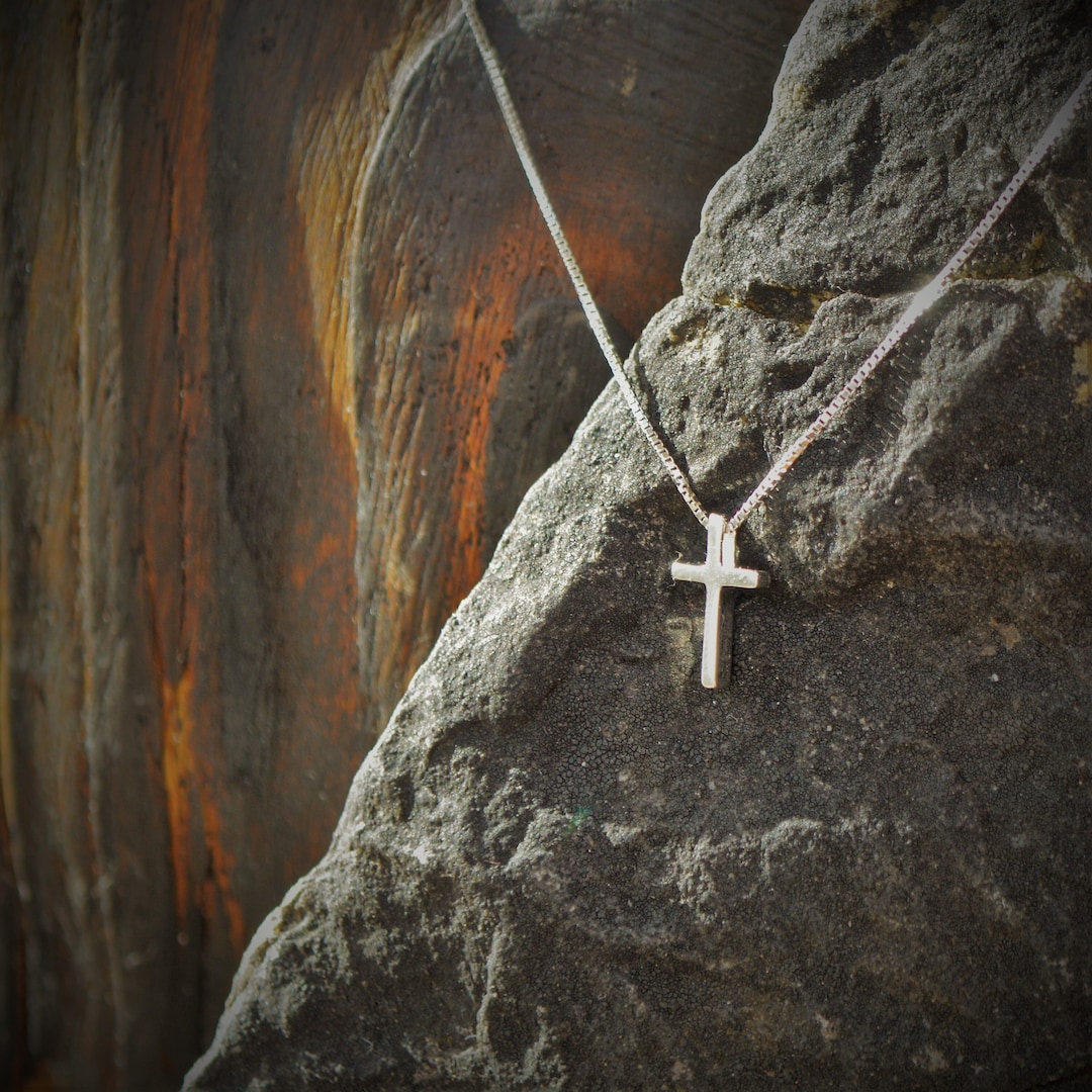 Small Cross Necklace | Silver Cross Necklace | Platinum Covered Silver ...