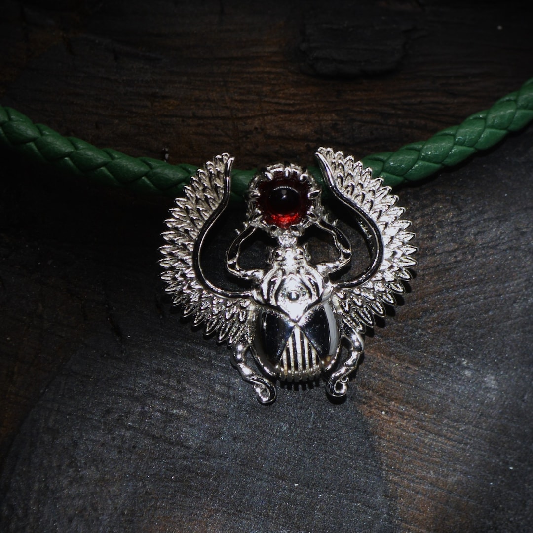 Natural Red Spinels Scarab Necklace | Platinum on Silver | TRENDING ...