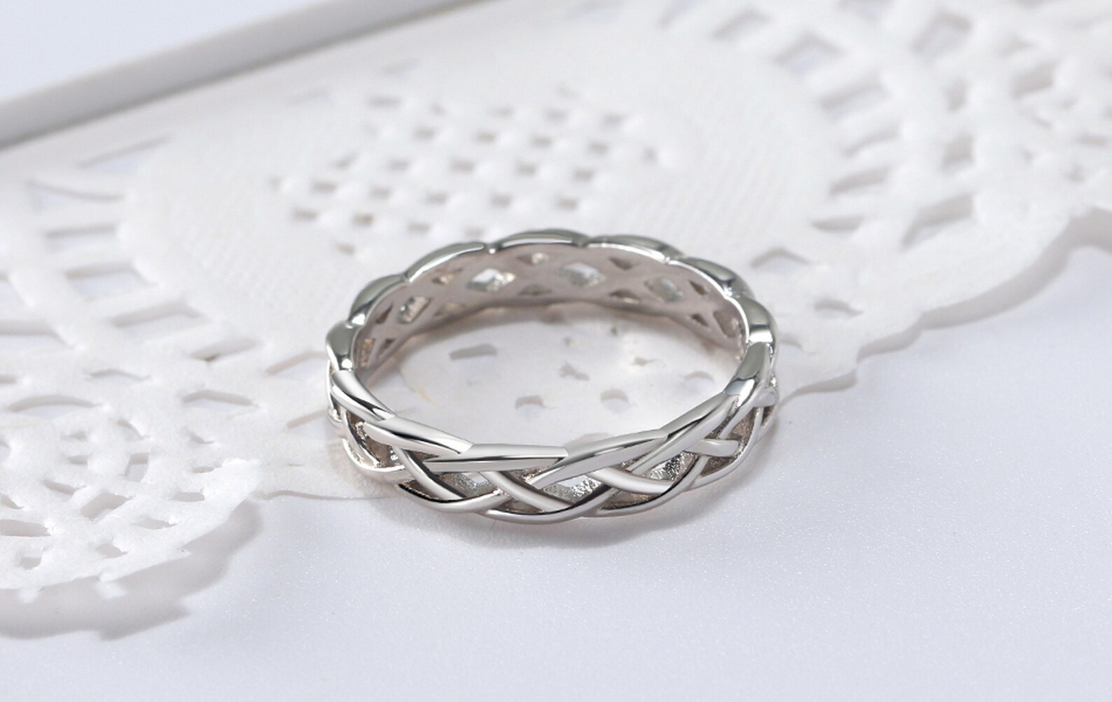 Celtic Eternity Knot Ring Irish Ring Platinum Coated 925 - Etsy