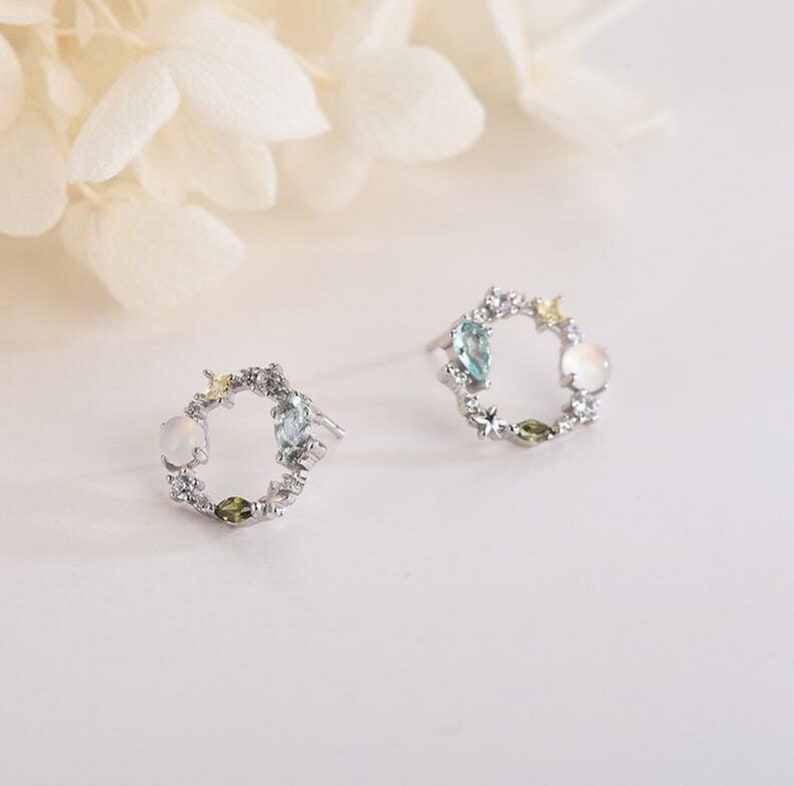 Infinity Circle Earrings 950 Platinum Coated 925 Silver - Etsy