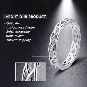 Celtic Eternity Knot Ring Irish Ring Platinum Coated 925 - Etsy