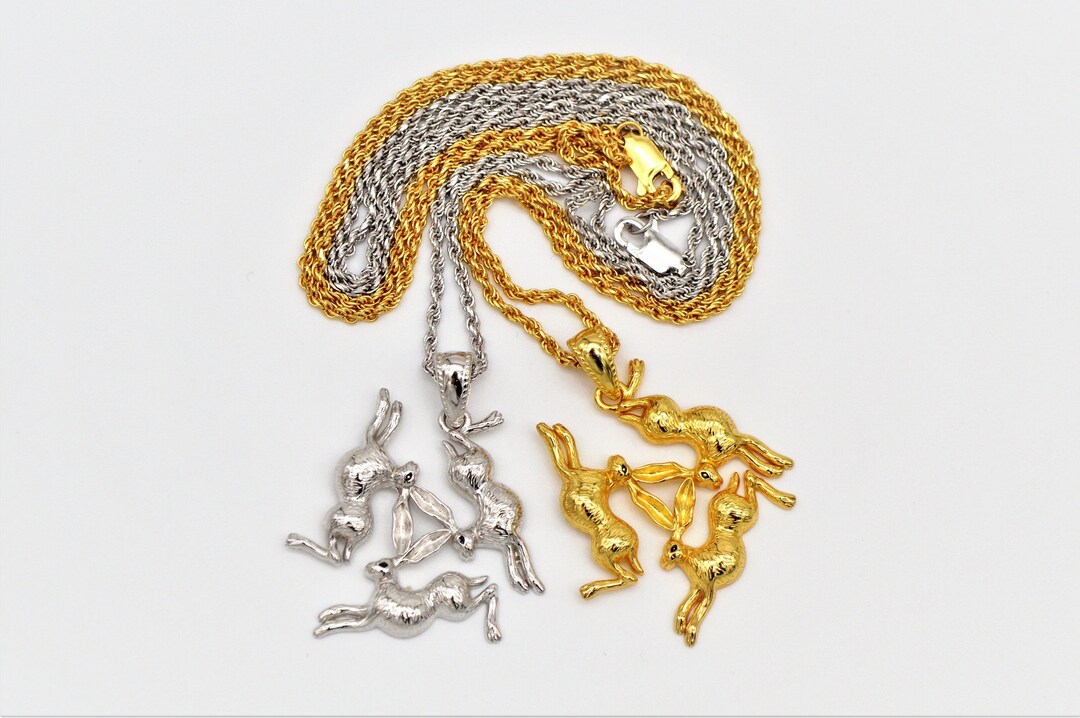 Hand Carved Triple Hare Necklace | Ancient Spiritual Three Hares ...