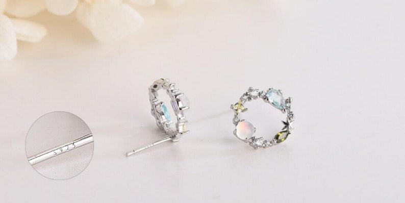 Infinity Circle Earrings 950 Platinum Coated 925 Silver - Etsy