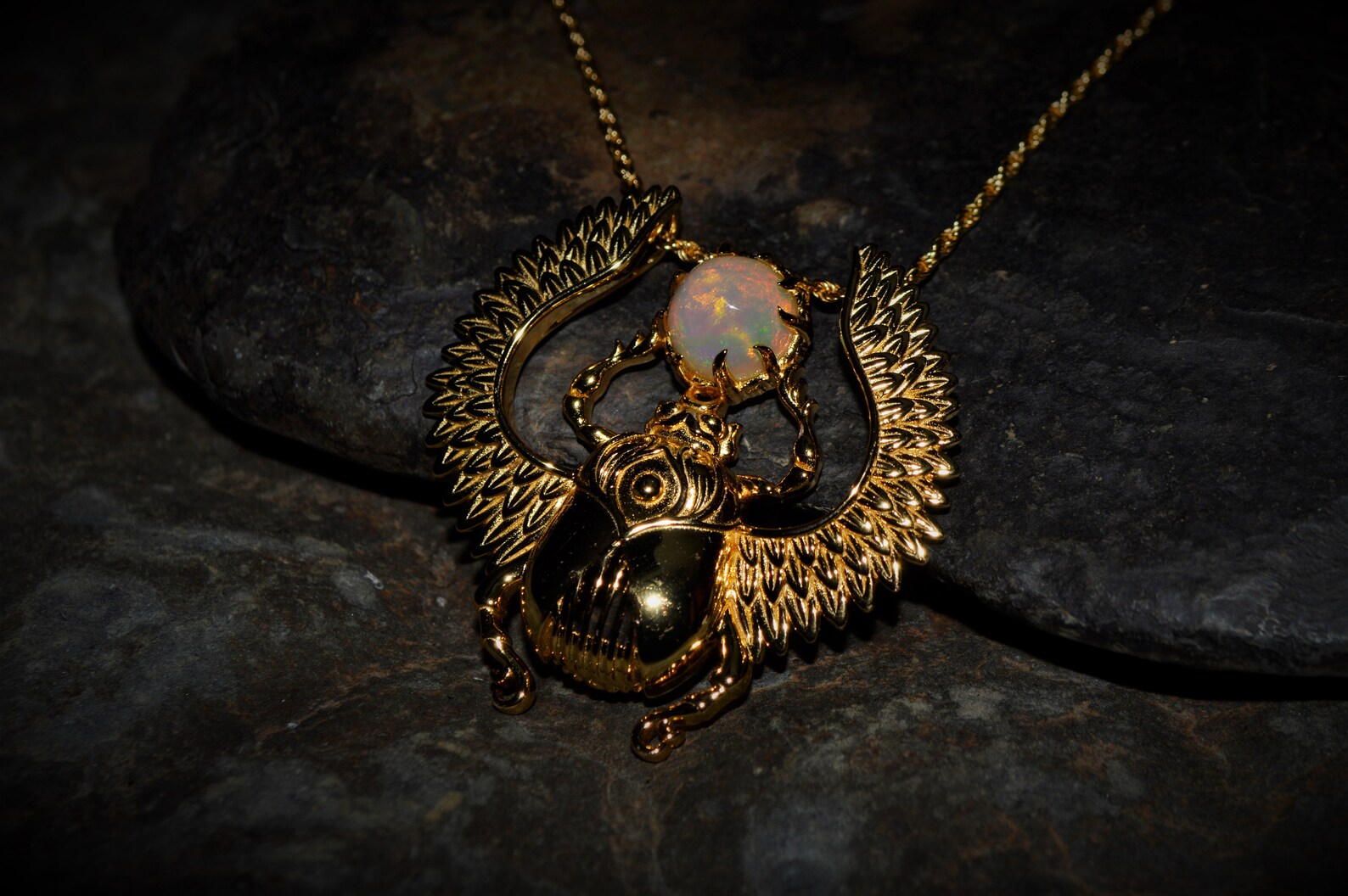 Scarab Amulet Necklace | Wednesday Addams | Siren Bianca | Talisman ...