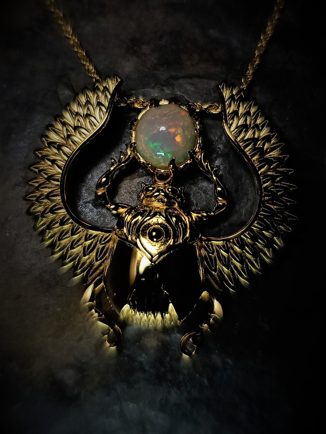 Scarab Amulet Necklace | Wednesday Addams | Siren Bianca | Talisman ...