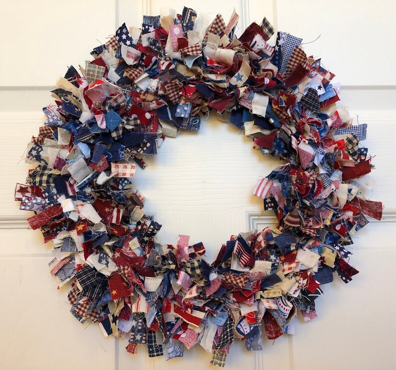 Patriotic Rag Wreath | Etsy