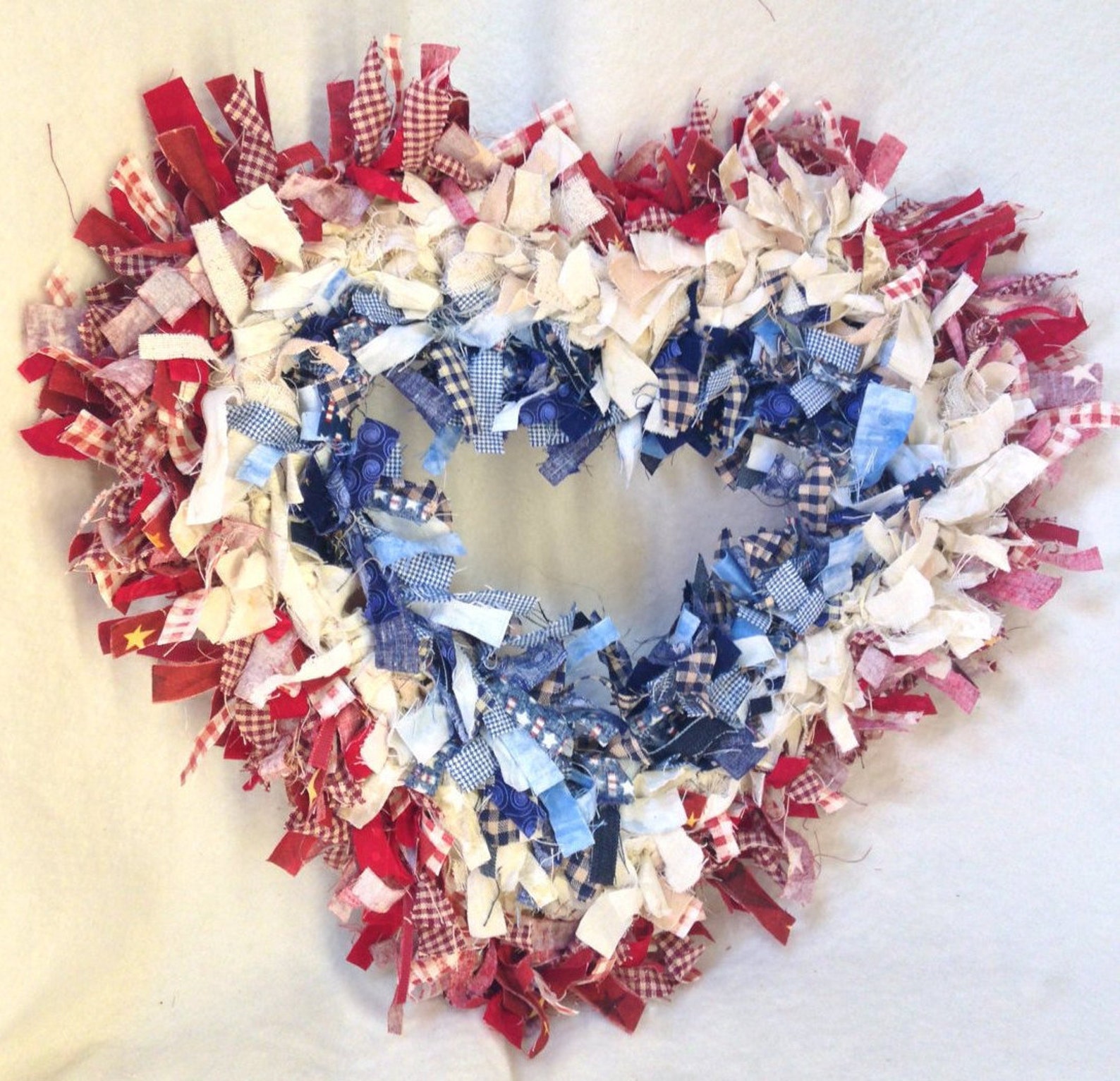 Patriotic Rag Wreath - Etsy