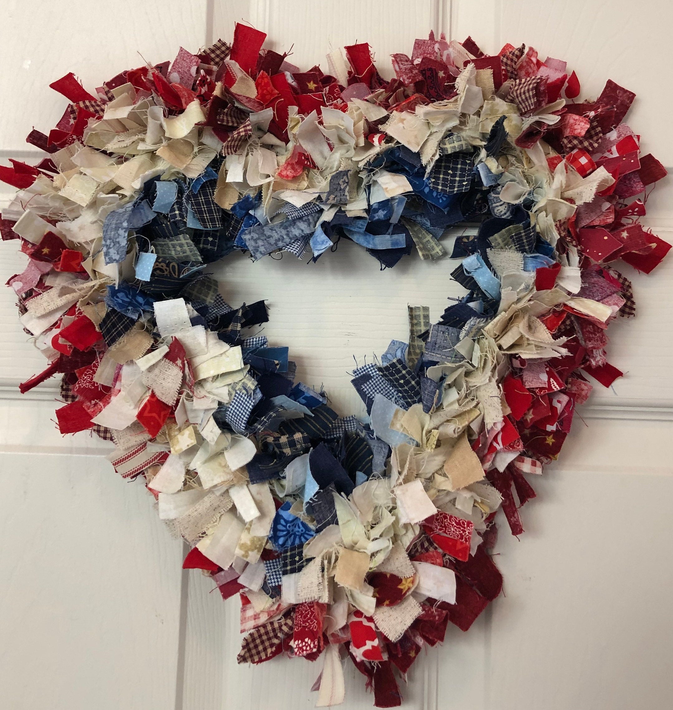Patriotic Rag Wreath - Etsy
