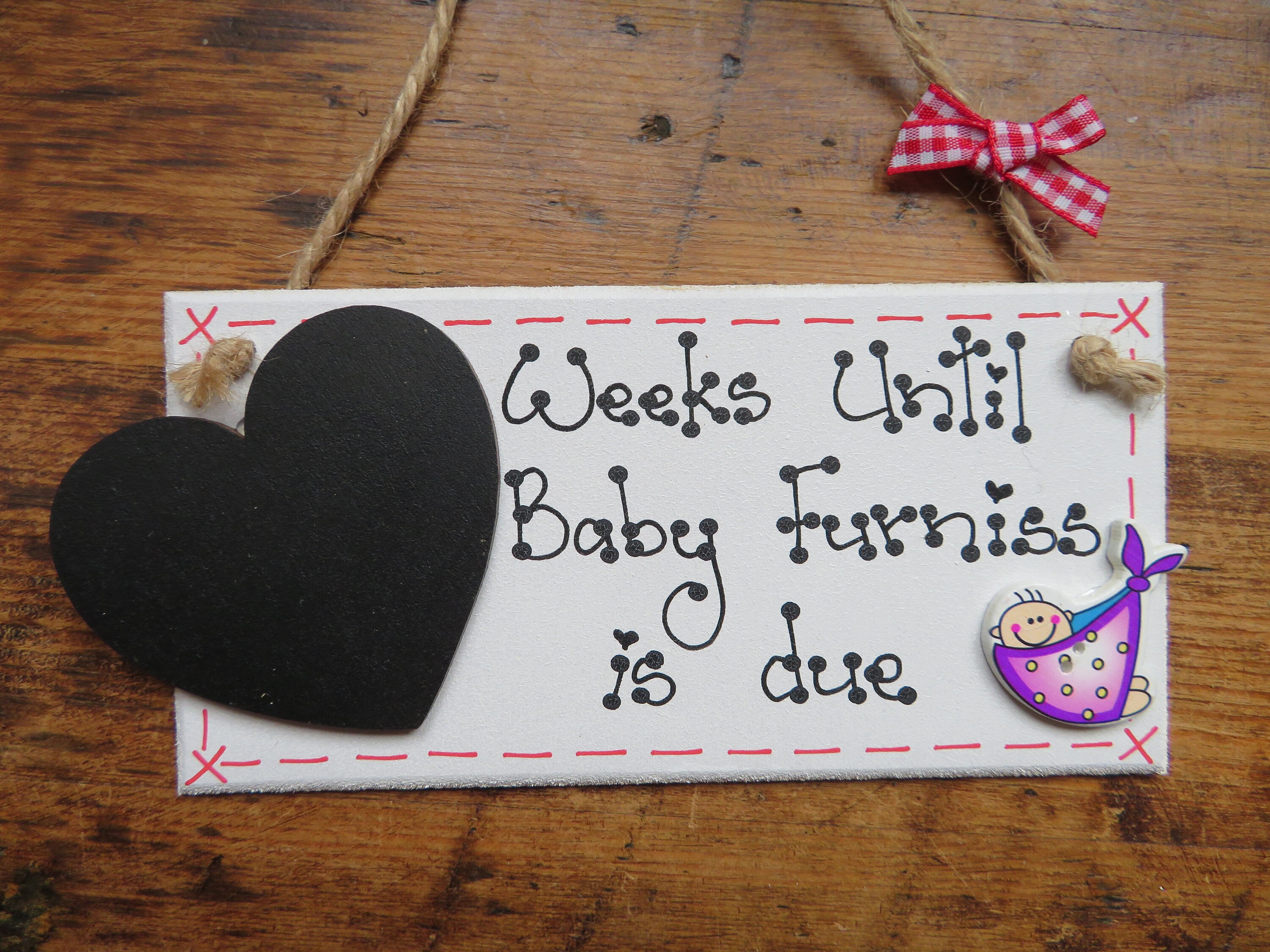 Personalised Pregnancy Countdown New Baby Shower Birth Due Mum | Etsy