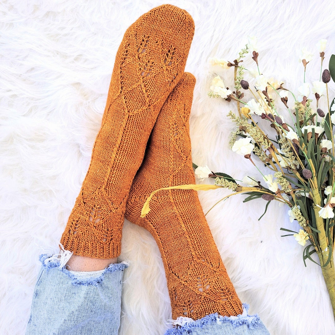 The Ada Socks/ Lace Sock Knitting Pattern Intermediate Level/ Lace and ...
