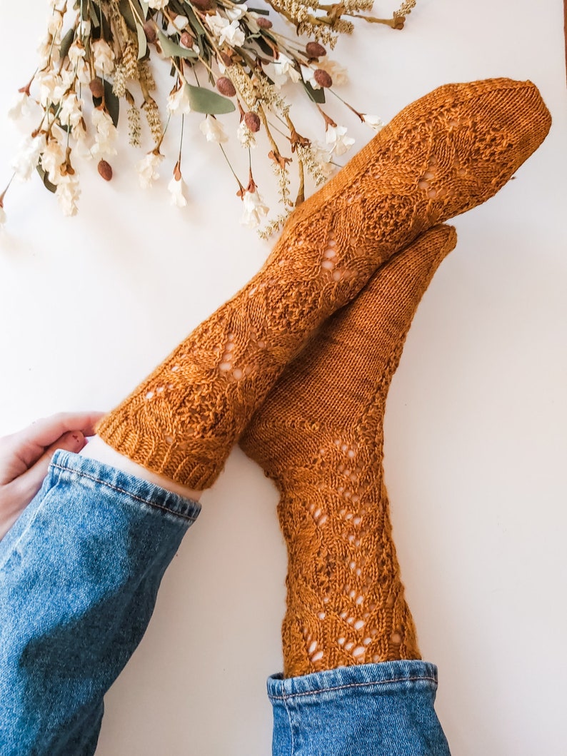 The Isla Socks/ Lace Sock Knitting Pattern/ - Etsy
