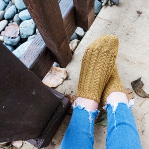 Braided Cable Sock Knitting Pattern/ Ankle Length Lace Sock/ the ...