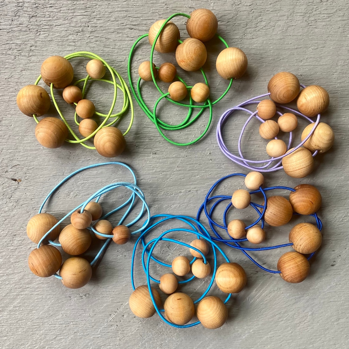 Wooden bead hair ties hair elastic hair binder hair tie | Etsy