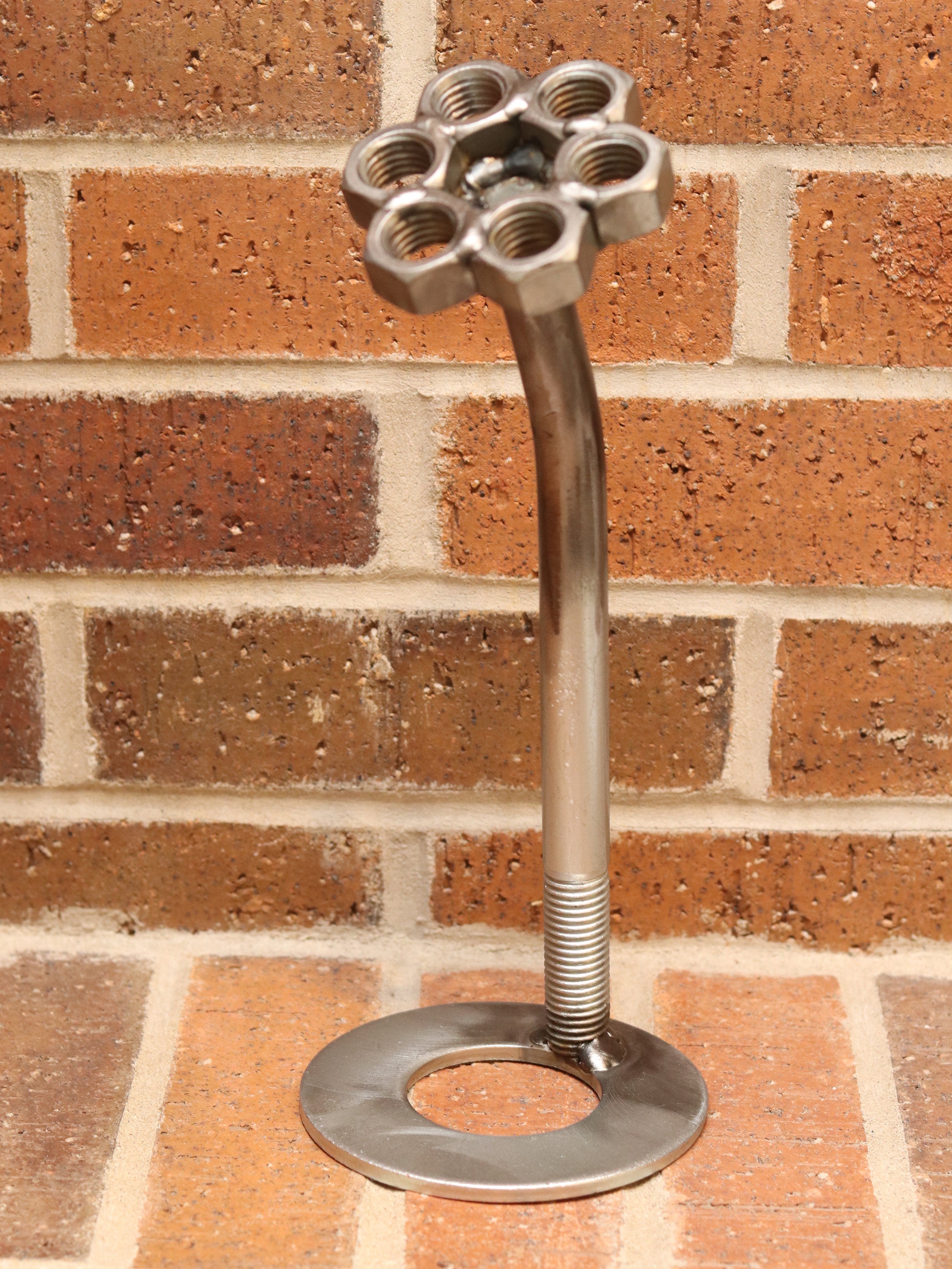 Large Steel Flower Industrial Look Metal Flower Sculpture - Etsy