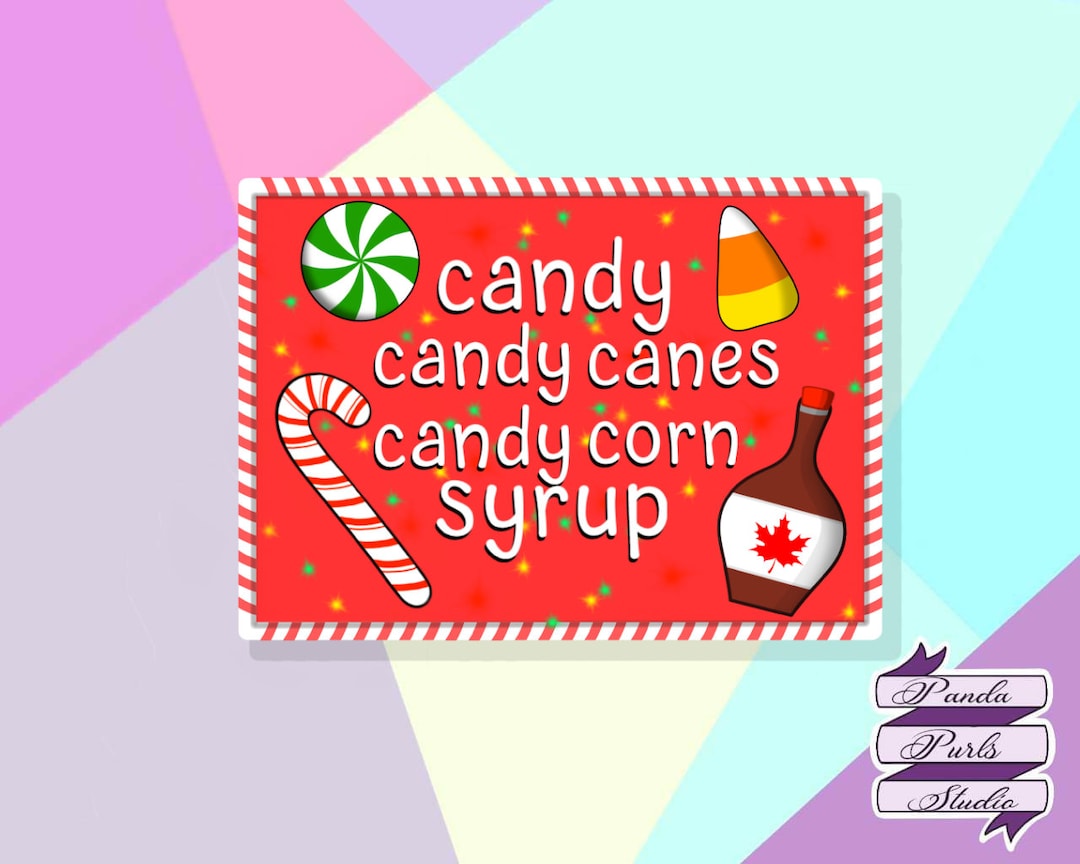 Candy, Candy Canes, Candy Corn, and Syrup Sticker - Etsy
