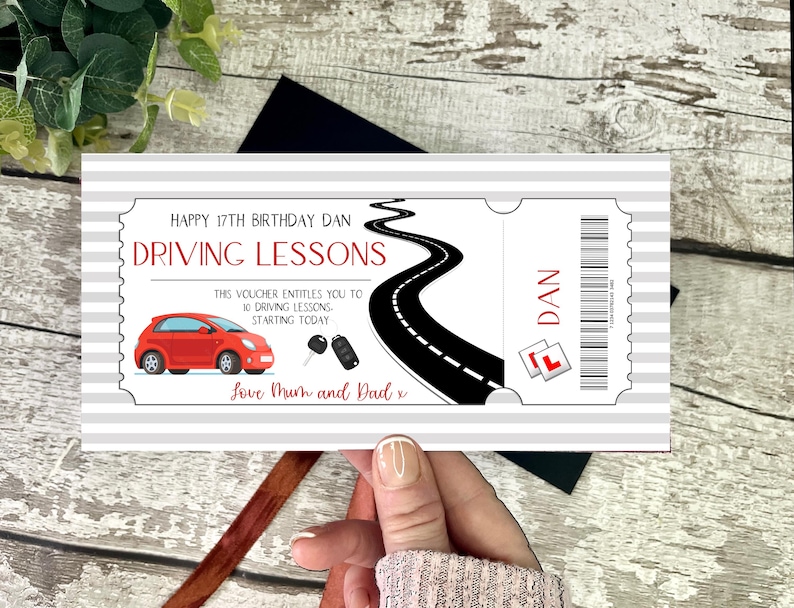 Driving Lessons Gift Voucher, Gift for Teen, 17th Birthday Gift ...