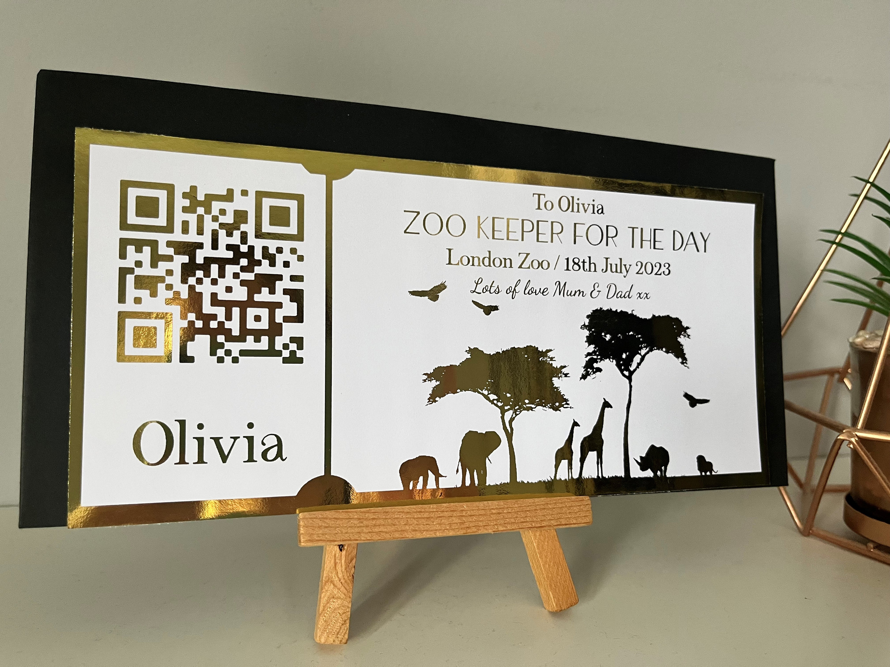 Zoo Keeper Experience, QR Code Voucher, Animal Feeding Voucher, Foiled ...