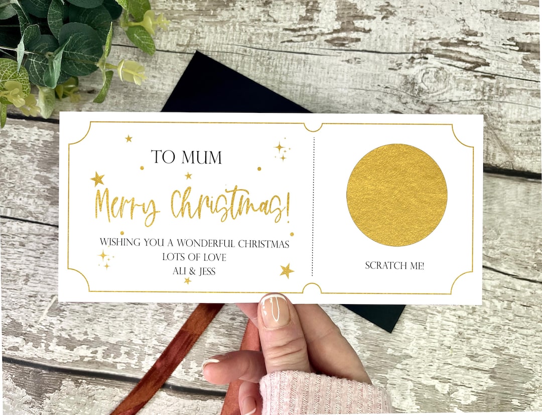 Christmas Scratch Card | Merry Christmas Voucher | Personalised Scratch ...