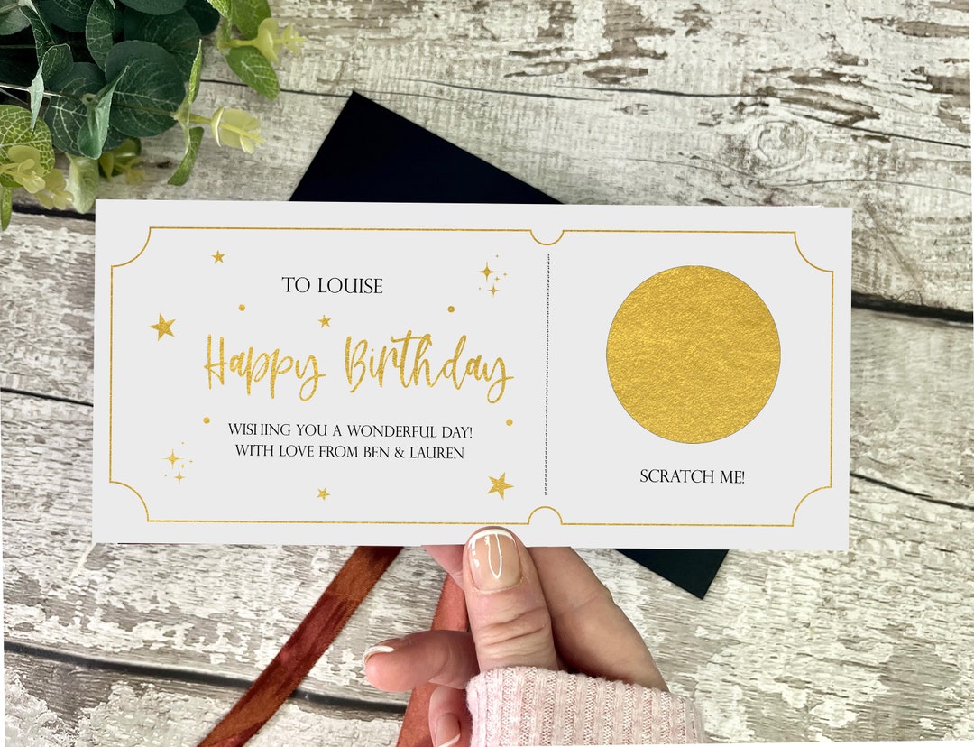Birthday Scratch Card | Birthday Voucher | Personalised Scratch Card ...