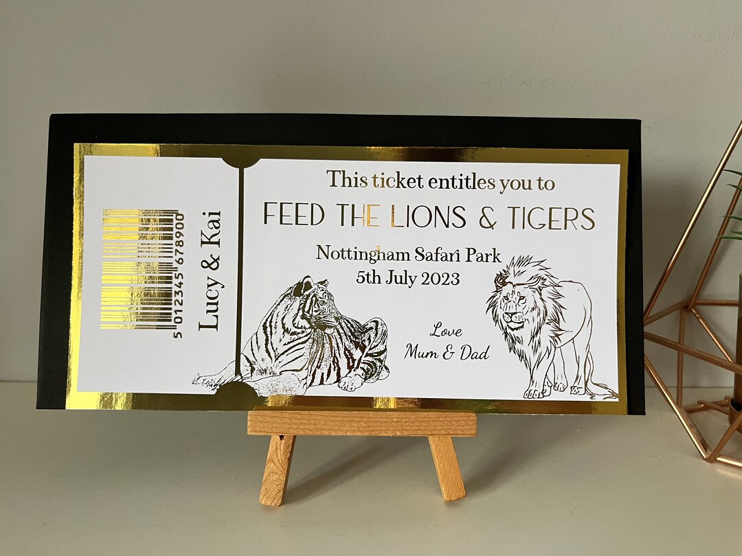 Big Cats Experience Gift Voucher, Animal Feeding, Zoo Voucher, Foiled ...