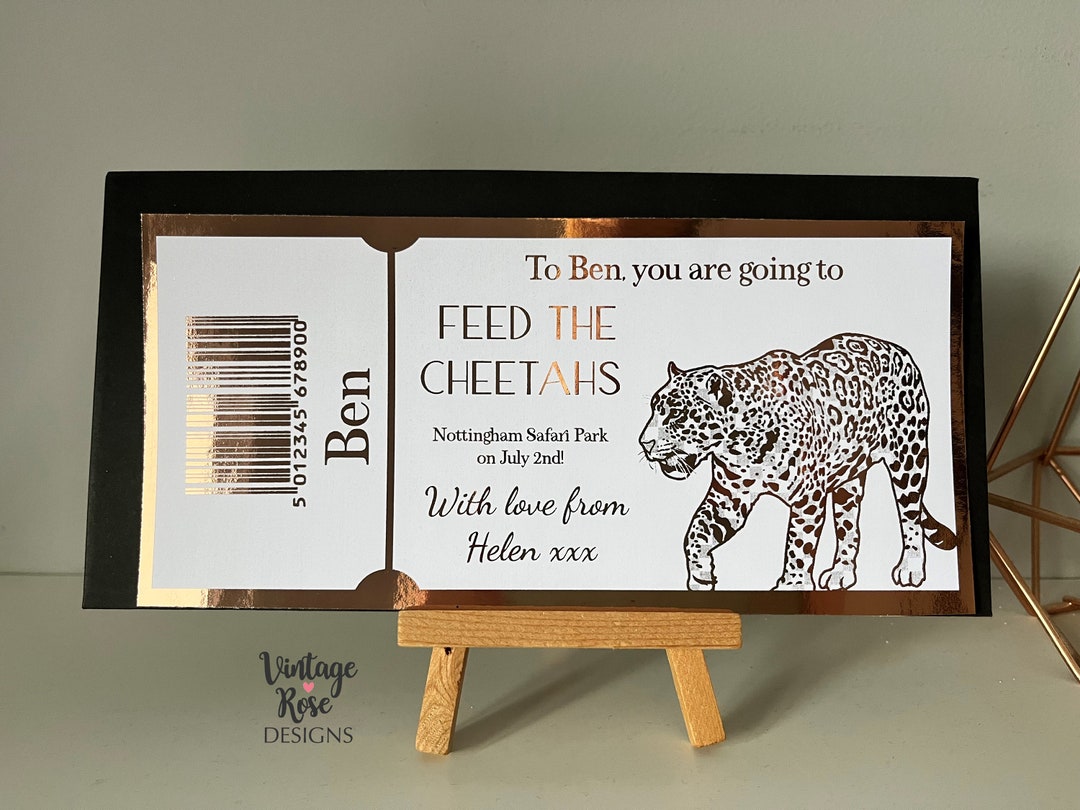 Cheetah Experience Gift Voucher, Animal Feeding, Zoo Voucher, Foiled ...