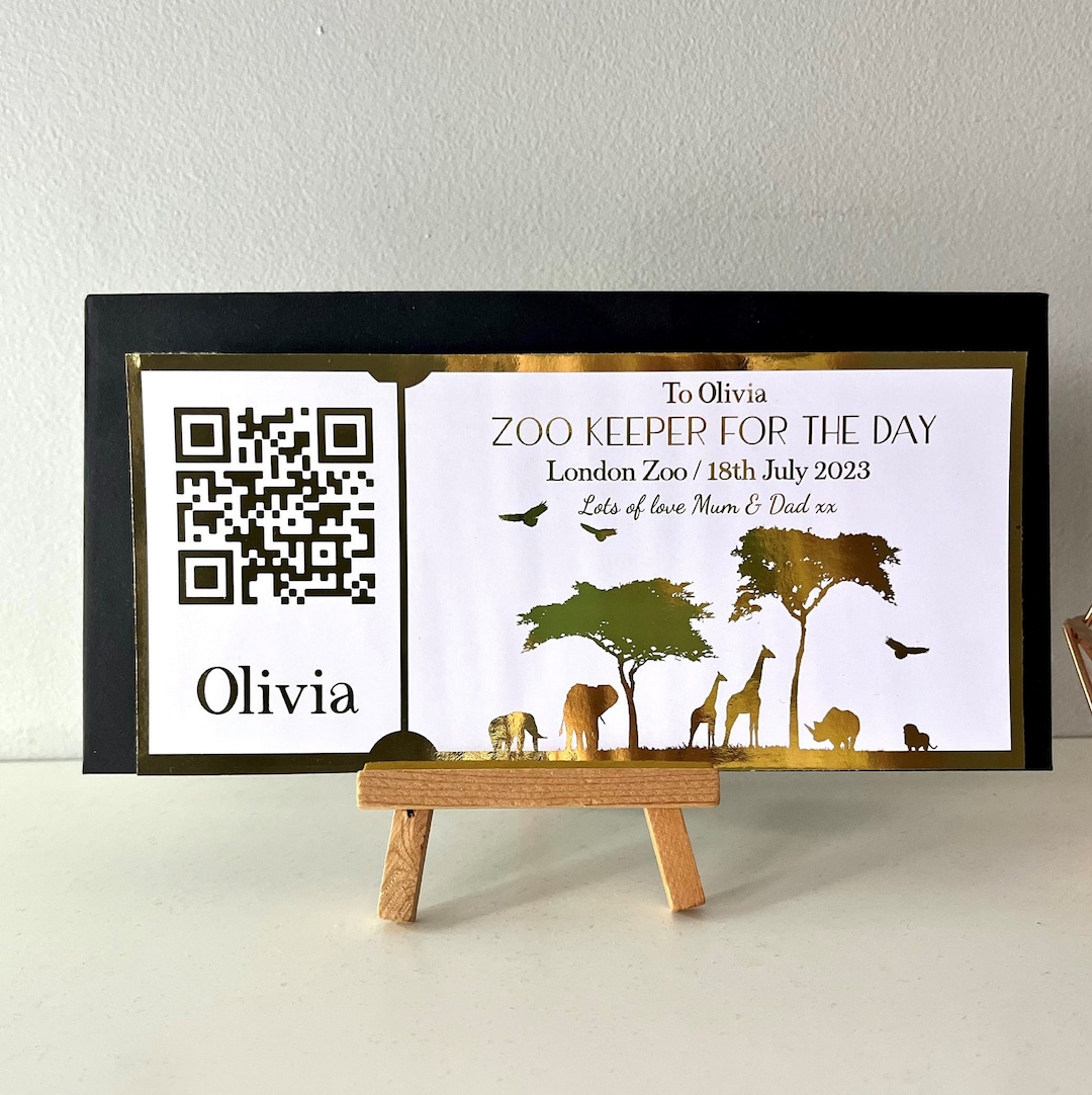 Zoo Keeper Experience, QR Code Voucher, Animal Feeding Voucher, Foiled ...