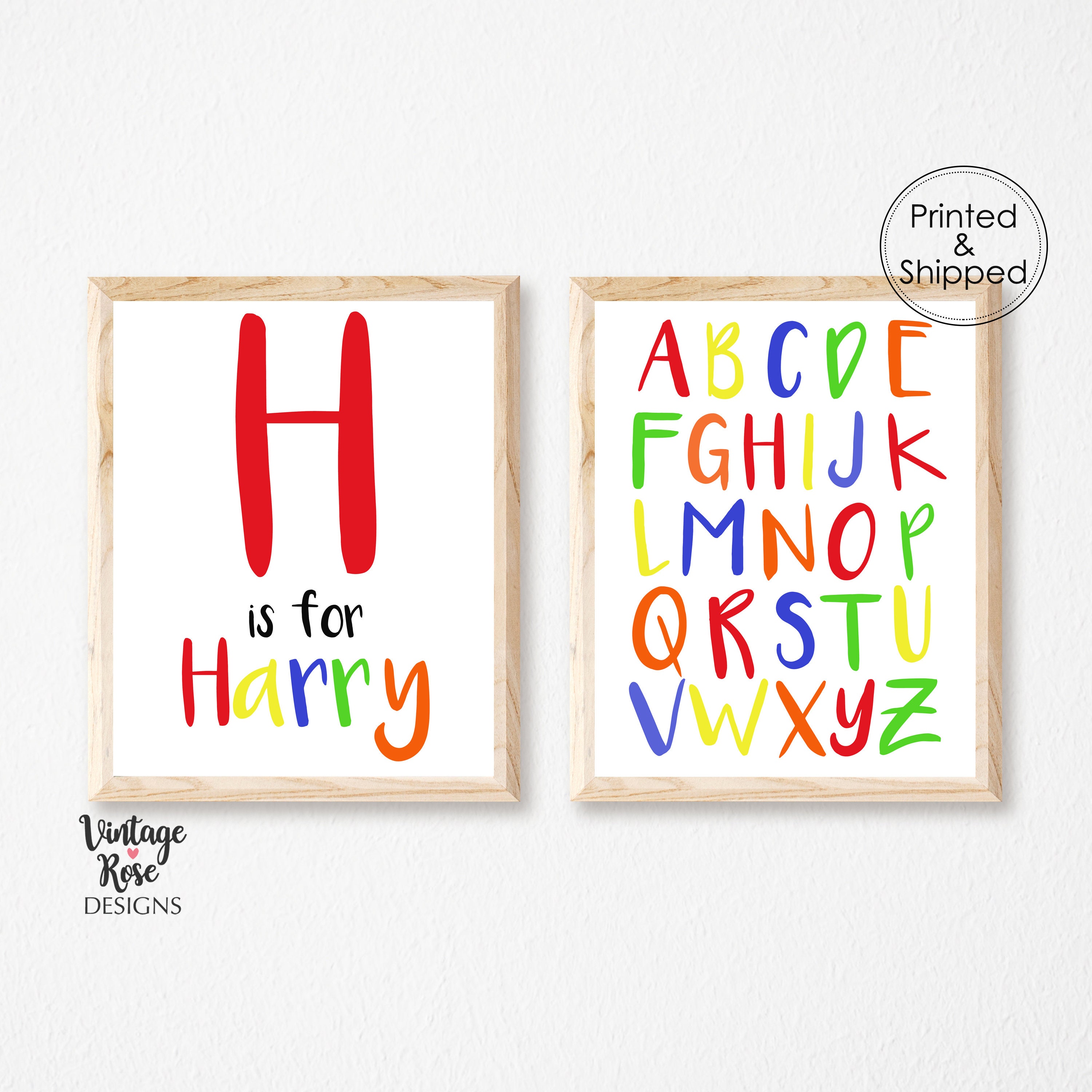 Alphabet Print, Alphabet Name Art, Nursery Alphabet Print, Alphabet ...