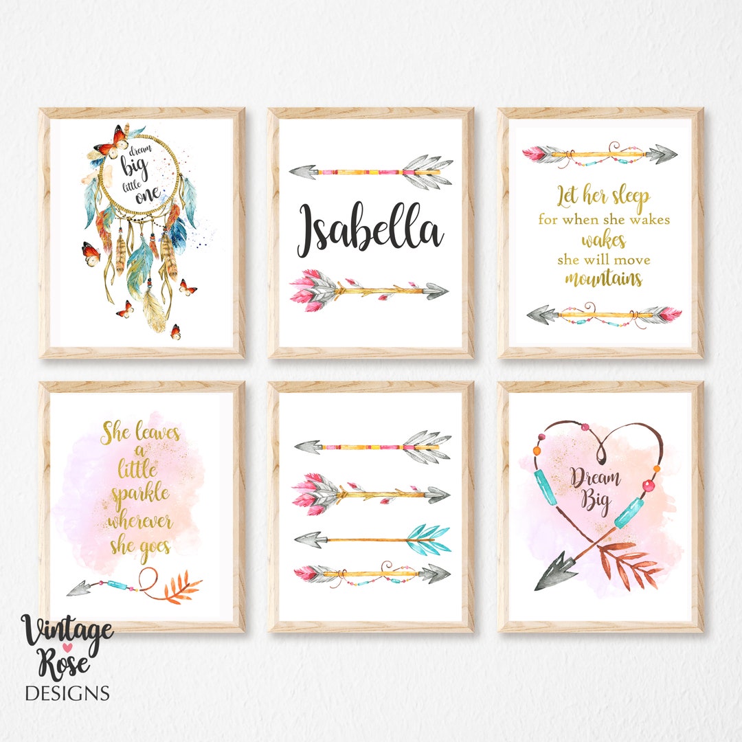 Tribal Nursery Decor, Tribal Prints, Tribal Arrows Wall Art, Dream ...
